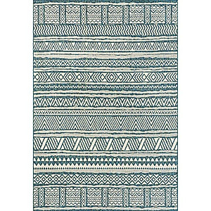 nuLOOM Abbey Tribal Striped Indoor/Outdoor Area Rug, 8' x 10', Green
