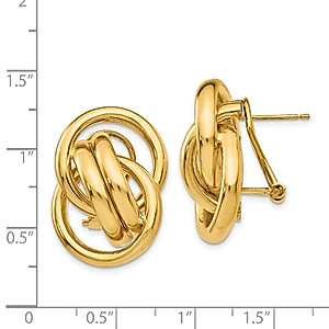14k Polished Fancy Omega Back Post Earrings QH558
