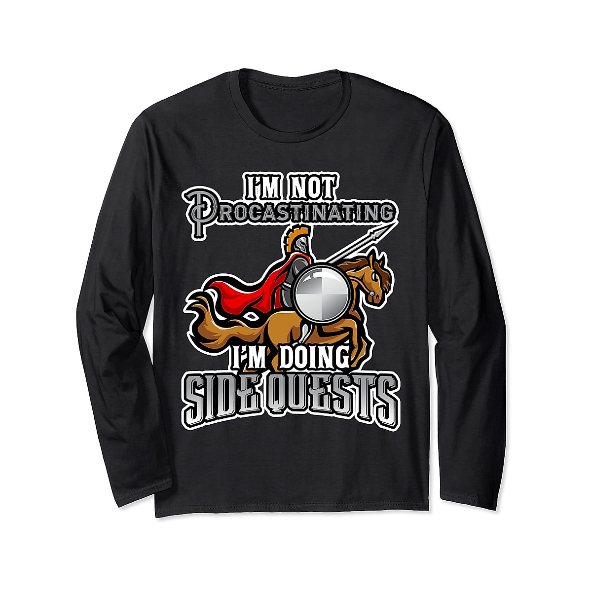 Im not Procrastinating Im Doing Side Quests Warrior RPG Long Sleeve T-Shirt