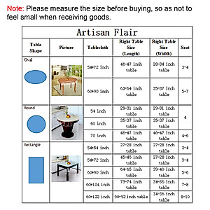 Artisan Flair Clear Vinyl Tablecloth Protector Kitchen Waterproof Transparent Table Cover Square-54" x 54"