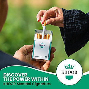 KHOOR Herbal Cigarettes - 2 Packs Menthol Flavor, Herbal Cigarette Alternative for Smokers Seeking a Tobacco & Nicotine-Free Cigarette Alternative, Non-Nicotine and Refreshing (40 smokes)