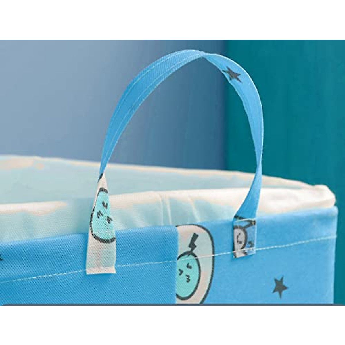 GOLDxsar Non-woven Large-Capacity Beam Drawstring Foldable Cleaning Thickened Quilt Clothing Toy Shoes Dry Cleaning Car Trunk Finishing Collection Storage Bag (Light-Blue)