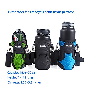 OYATON Water Bottle Holder with Adjustable Shoulder Strap, Portable Bottle Carrier Sling Bag Folds into Pouch for Easy Storage, Perfect for Walking, Hiking, Yoga, Gym, Kayaking and Travel (Orange)