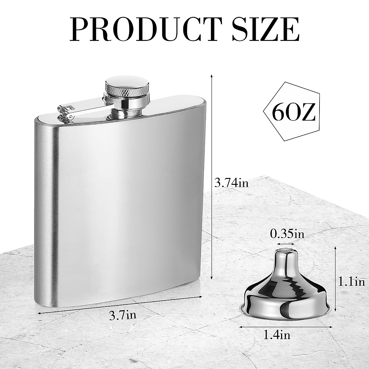 30 Pieces Hip Flasks Set Stainless Steel Liquor Flask with Funnel Metal Leak Proof Flask Pocket Whiskey Flasks for Men Women Bridesmaid Wedding Party Supplies (6 oz, Silver)