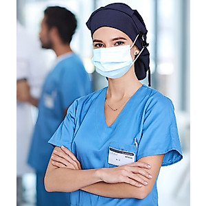 Winitas Satin Working Hats with 4 Buttons for Black Women with Long Dreadlock Hat