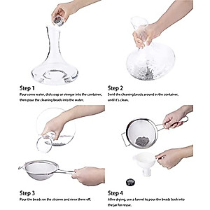 Simtive 1000 PCS Decanter Cleaning Beads, Cleaner for Wine Decanter, Carafe and Vase, 304 Stainless Steel Cleaning balls