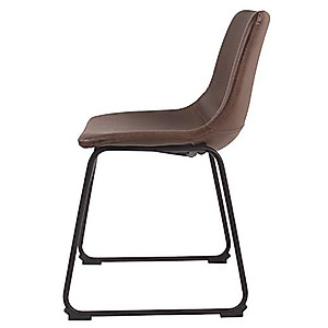 Signature Design by Ashley Mid Century Centiar Dining Bucket Chair, 2 Count, Black and Brown