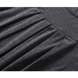 Latuza Women's Summer Pleated Tank Top Capris Pajamas Set M DarkGray