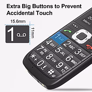 Easyfone Prime-A6 4G Unlocked Big Button Cell Phone for Seniors | Easy-to-Use | Clear Sound | SOS Button | SIM Card Included | Convenient Charging Dock