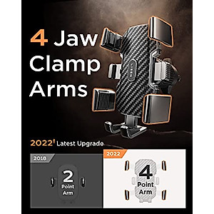 LISEN Car Phone Holder Air Vent Mount Stable 4 Clamp Arms Hands Free Vent Cell Phone Holder Mount for Car Easy Use Phone Holder Car Mount Air Vent with Auto Lock Metal Hook for iPhone All Phones