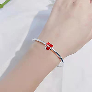 Chili Jewelry Heart Love Heartbeat Charms Electrocardiogram ECG Beads Compatible With Pandora Charms Bracelets