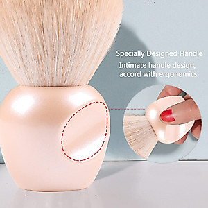 BQAN Nail Dust Brush Nail Art Dust Powder Remover Brush Nail Arts Dust Cleaner Brush Soft Kabuki Cleaner Brush for Makeup or Acrylic UV Gel Nail Arts (Pearl Pink)