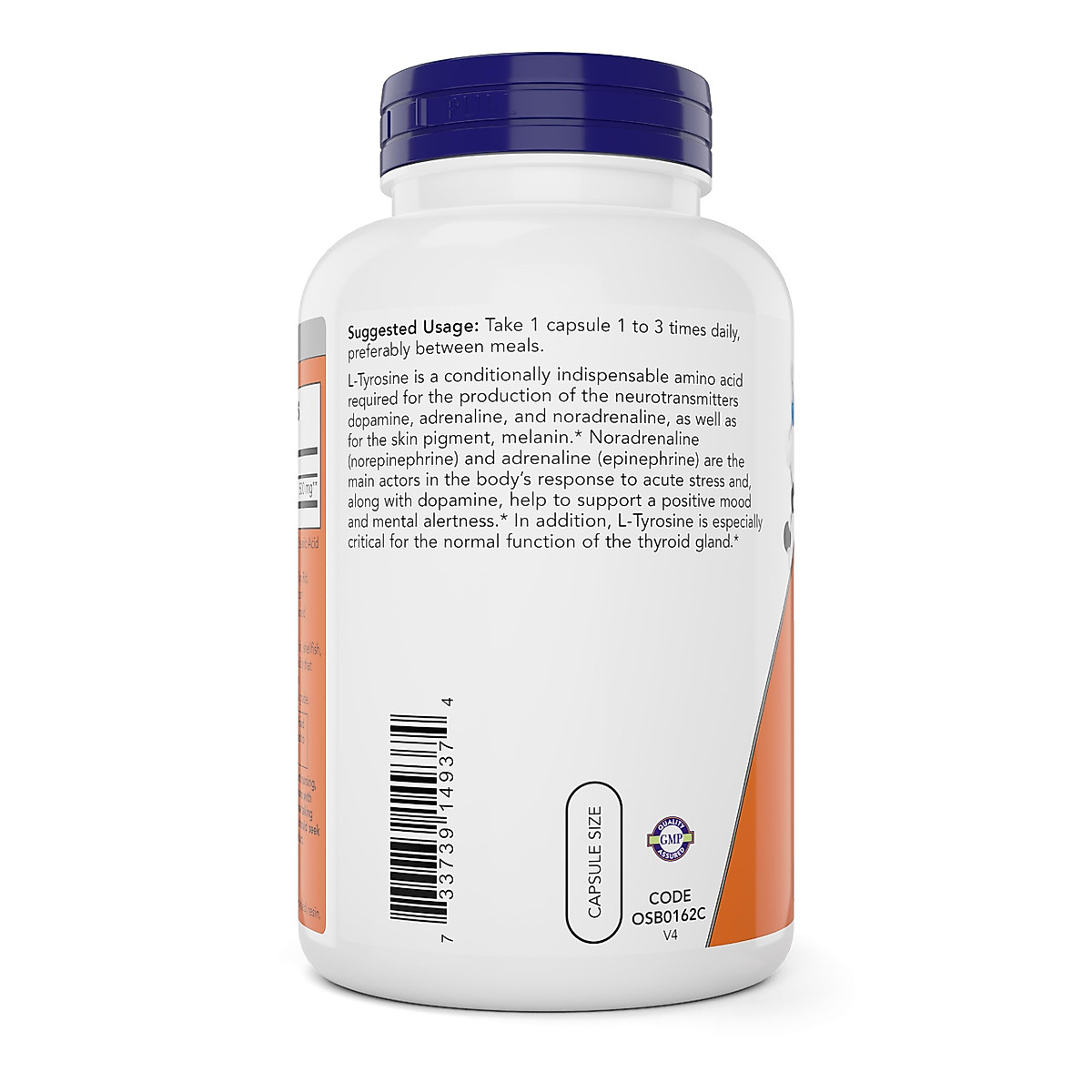 Now Foods L-Tyrosine 500mg, 300 Capsules - Non GMO - Supports Mental Alertness - 500 mg Caps - Free Form Supplement