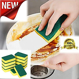 Kitchen Cleaning Sponges Scrub Sponges Cleaning Scrub Sponges for Kitchen Double Cleaning Cloth Dish Sponges for Washing Dishes Sponges for Cleaning Scrub Sponge for Dishes,Pots,Pans (Yellow)