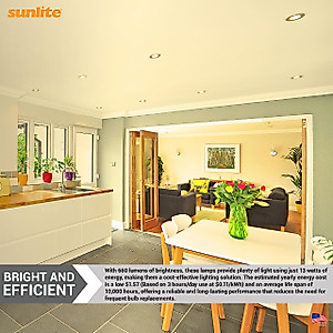 Sunlite 40540 PLD13/SP35K/10PK Double Twin Tube Compact Fluorescent Lamp, PLD 2-Pin, 13 Watts, 660 Lumens, 3500K Neutral White, 2-Pin (GX23-2) Base, 10 Pack