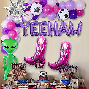KARAQY Space Cowgirl Party Decorations, Yeehaw Balloons Cowgirl Boot Balloons for Cowgirl Bachelorette Party Decorations Nashville Bridal Shower Supplies