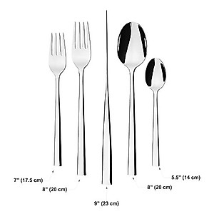 Bundle: Bone China dinnerware set 16-piece and Stainless steel silverware set 20-piece, Plates and Bowls Sets, Dishes Dinnerware Sets, Dinnerware Sets, White Plates,Flatware Set, Cutlery Set