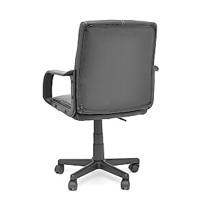 Urban Lifestyle Black Faux Leather Office Chair Computer Office Chair with Seat and Armrest Adjustment, Black