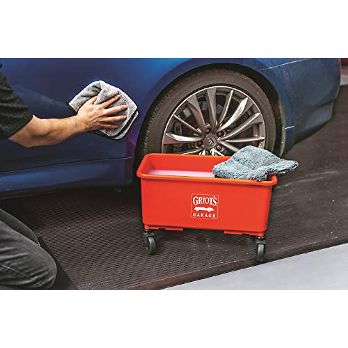 Griot's Garage 55586 PFM Terry Weave Towel, 16" x 16", Grey (Set of 2)