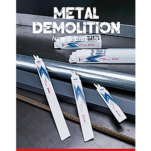 EZARC 25 Pack Bi-Metal Cobalt Reciprocating Saw Blades for Heavy Metal Cutting Sabre Saw Blades 12-Inch 14TPI R1226PM+