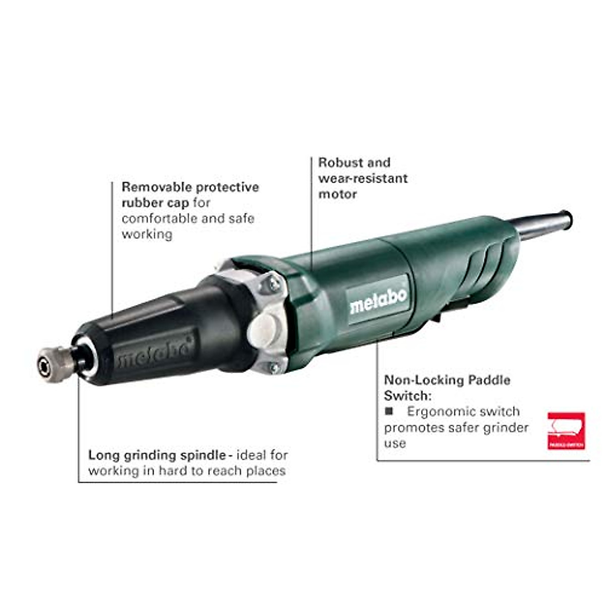 Metabo - Die Grinder - 25, 000 Rpm - 3.5 Amp W/Non-Locking Paddle, AC/Dc (600453420 400), Die Grinders, Green