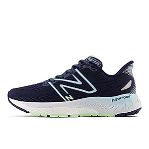 New Balance Women's W880N13 Running Shoe, Nb Navy/Bleach Blue/Green Aura, 8 Wide