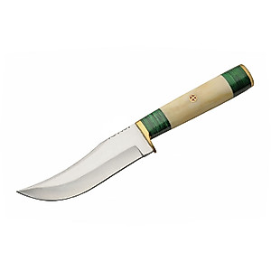 Green Mosaic Camel Bone 10.25" Stainless Steel Hunting Knife