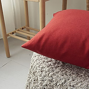 ele ELEOPTION Pack of 2 Outdoor Waterproof Throw Pillow Covers, Rectangular Decorative Garden Cushion Pillow Cover Case with for PatioTent Couch (12x20 inch, Red)