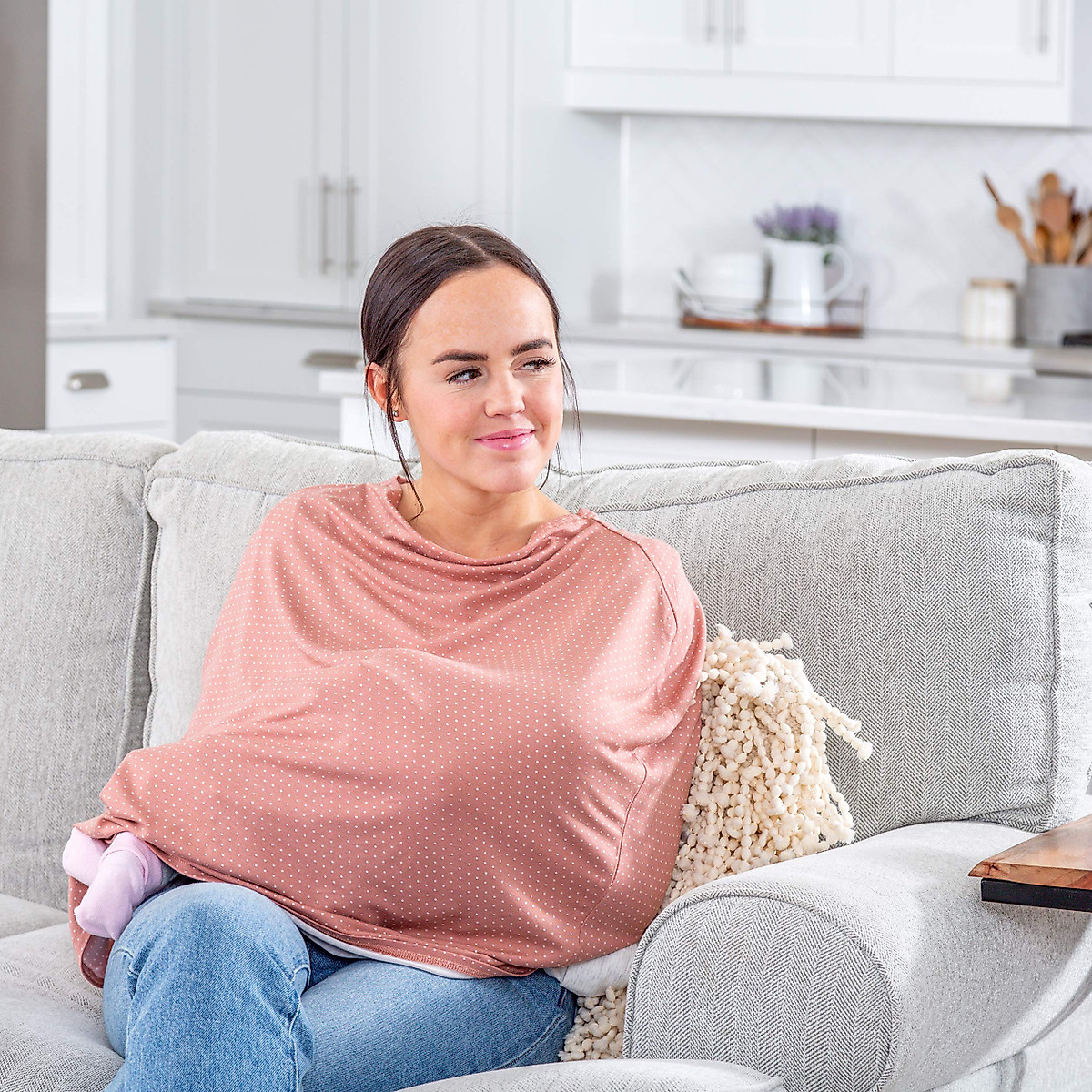 WeeSprout Car Seat Covers for Babies - Carseat Canopy Easily Slips On & Off, Fits All Baby Car Seats, Easy to View Child, 9-in-1 Additional Uses, Ultra-Soft & Breathable Fabric