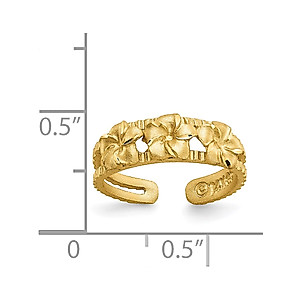 14K Yellow Gold Plumeria Toe Ring - Jewelry By Sweet Pea