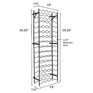 Sorbus Wine Rack Free Standing Floor Stand - Racks Hold 75 Bottles of Your Favorite Wine - Large Capacity Elegant Wine Storage for Any Bar, Wine Cellar, Kitchen, Dining Room, etc (75 Bottles)