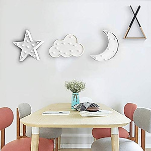 AUSAYE 3 PCS 3D Crescent Moon Light Cloud Led Star Lamp, Decorative Night Lights Room Decor NightLight for Kids Adults Birthday Christmas Gifts