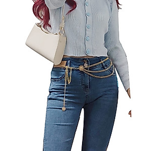 Chain Belts for Women Fashion Plus Size Waist Chain Belt Gold Silver Waist Belt Belly Chain Waist Belt Body Chain for Dress