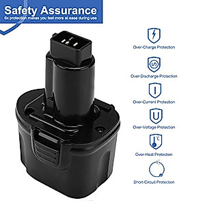 Exmate 7.2V 3500mAh Ni-MH Replacement Battery Compatible with Dewalt DW9057 DE9057 DE9085 DW920 DW920K DW920K-2 DW920K2 DW925K DW925K-2 DW925K2 DW968K, 7.2V Ni-MH Battery