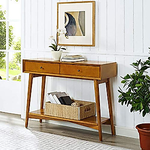 Crosley Furniture Landon Sofa Console Table with Drawers and Shelf for Hall, Entryway, or Living Room, Acorn