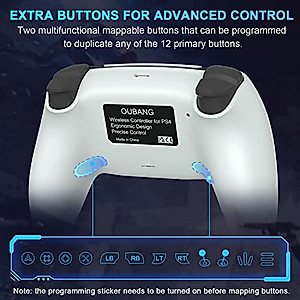 BELOPERA Ymir Controller for PS4 Controller, Controller fits Playstation 4 Controller with Turbo/Back Paddle/Upgraded Joystick, Modded Wireless Controler Ps4 Gamepad Supports PC/Steam/iOS/MAC, White