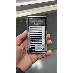 EMILYSTORES Bottom Lash Extension Eyebrow Eyelash Extensions Under Lower False Lashes Mixed J Curl 0.10mm Length 5mm 6mm 7mm 8mm In One Tray