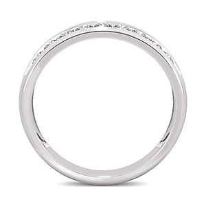 14K White Gold Moissanite by Charles & Colvard 2.2mm Round Band-size 6 0.72cttw DEW
