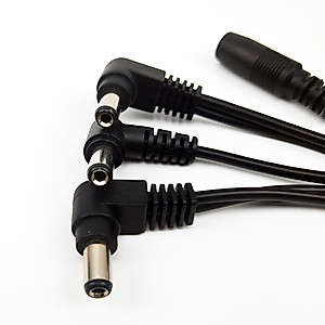 1 to 3 Way Daisy Chain Cable Guitar Effect Pedal Power Supply Splitter Cable Adapter Power Cable Black