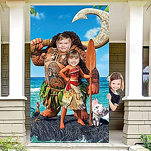 3x5ft Moana Maui Beach Theme Photo Backdrop Baby Shower Girl Birthday Party Background Large Banner Supplies Photobooth Props