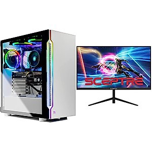 Skytech Gaming Archangel Gaming Computer PC Desktop with Sceptre 25" 165Hz 1ms Gaming Monitor