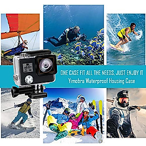 Yimobra Waterproof Housing Case for Gopro Hero 4 and Hero 3+ with Quick Release Mount and Thumbscrew Protective 147FT 45M Underwater Photography Dive Hero Transparent (Presented One More Clip)