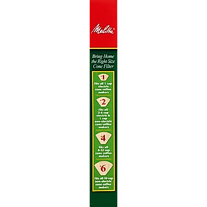 Melitta #2 Cone Coffee Filters, Natural Brown, 40 Count