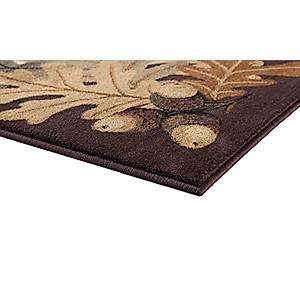 Oak Deer Brown 5x7 Area Rug Cabin for Living Room - Bedroom or DiningRoom - Lodge, Novelty Deer Syle Farmhouse Rugs & Rustic Indoor Carpet