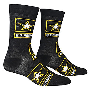 Crazy Socks US Army Fun Print Novelty Crew Socks for Men