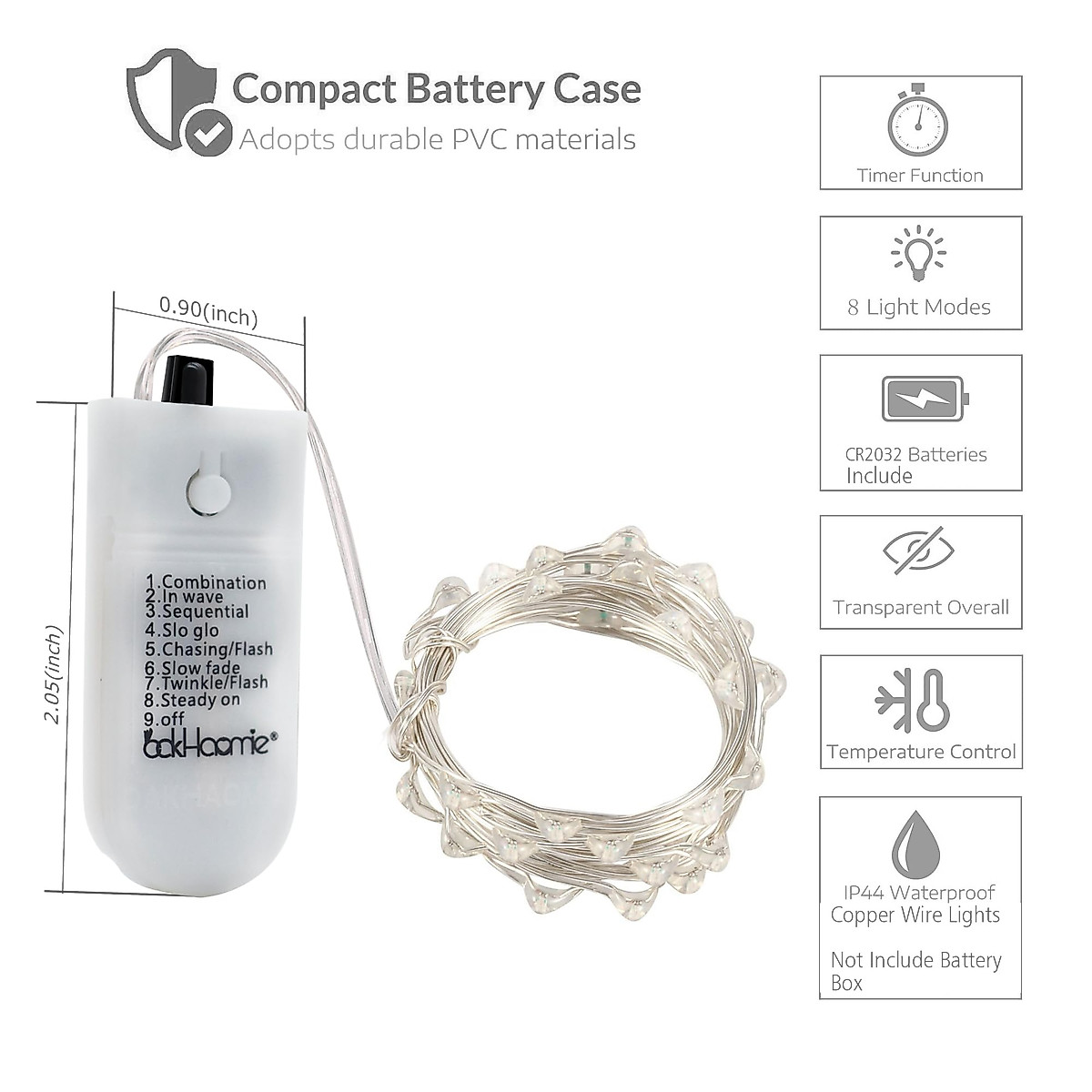 6 Pack Fairy Lights Battery Operated with Timer 2PCS Remote 6.5ft 20LED Warm White Twinkle Lights Waterproof Silver Wire Fireflies lights DIY Mason Jar Wedding Party Christmas Centerpiece Table Deco