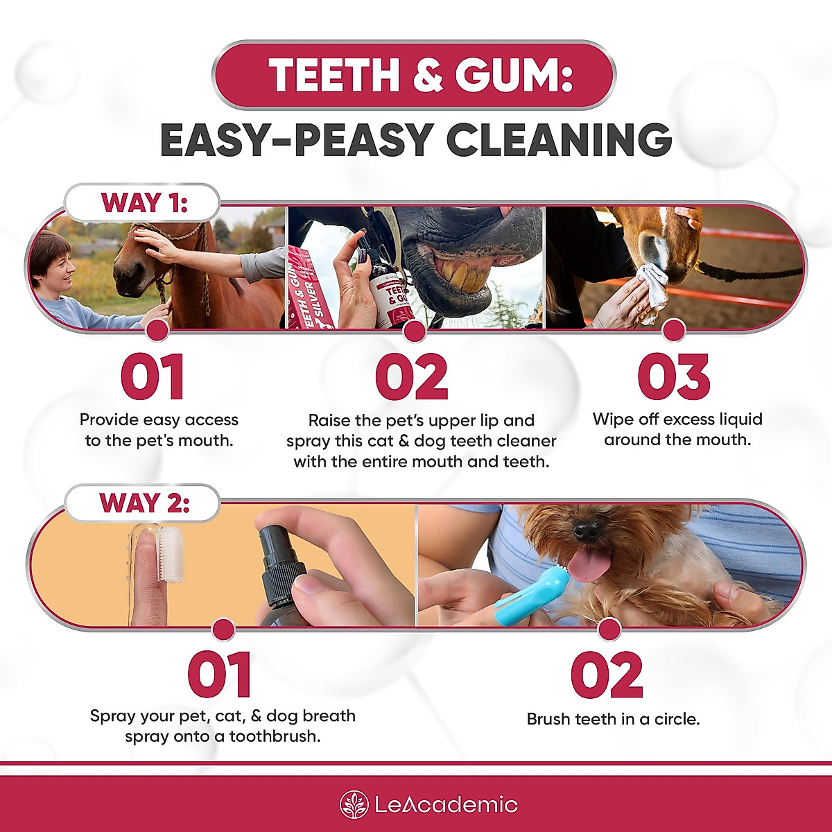 Dog Mouth Spray | Dog Dental Spray | Dental Spray for Dogs Teeth | Cat Dental Care | Colloidal Silver for Dogs, Horses | Dog Teeth Cleaning | Cat Teeth Cleaning | Teeth and Gum Spray for Dogs | 4 Oz