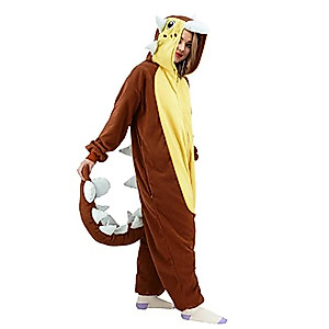 Animal Ankylosaurus Onesie Pajamas Adult Dinosaur Cosplay Costume One Piece Jumpsuit for Women and Men