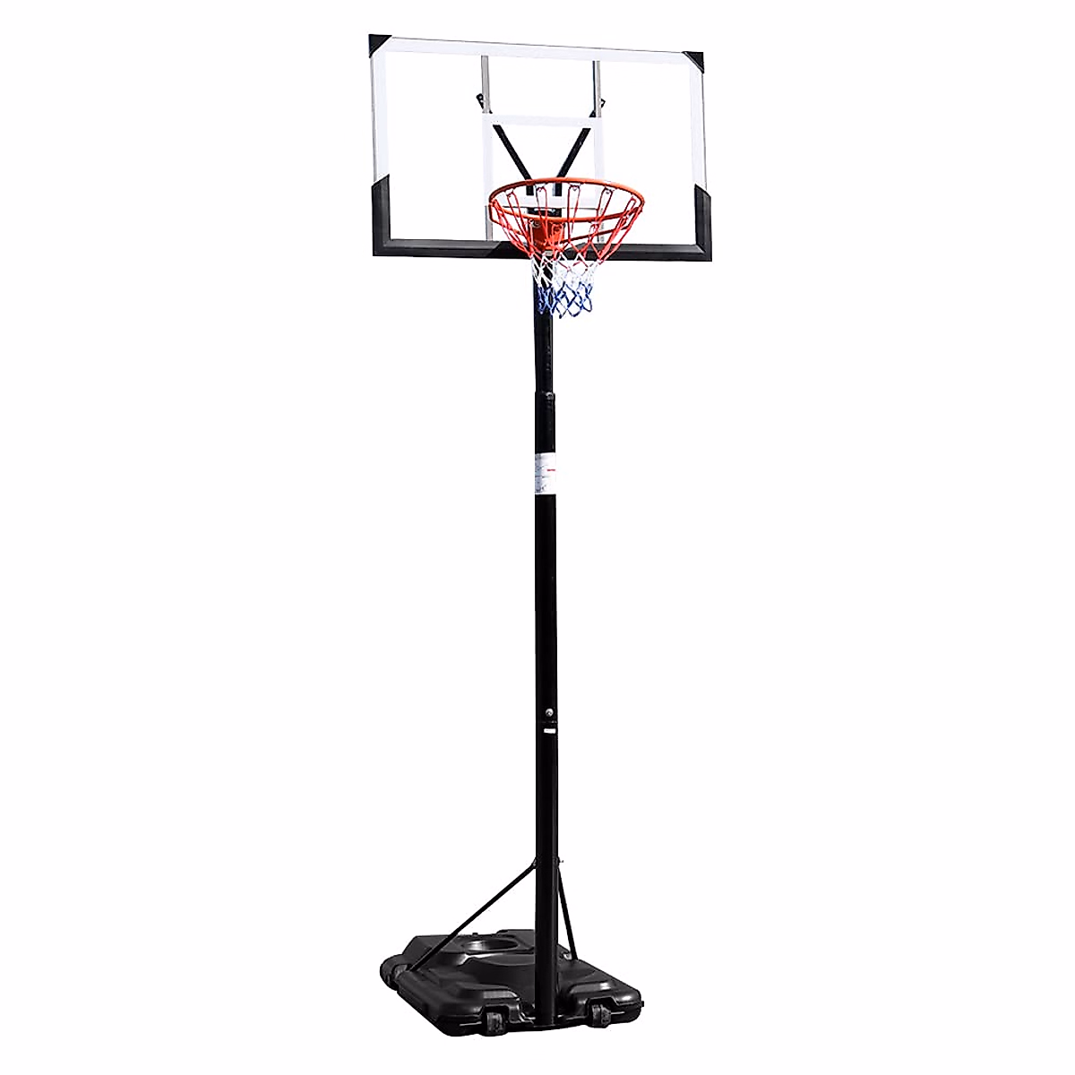 Ktaxon 8-10Ft Height Adjustable Basketball Hoop, 44 Inch Portable PC Backboard System, Adults & Youths Basketballs Goal Set W/Fillable Base, Nylon Net for Indoor Outdoor