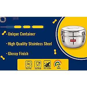 HAZEL Stainless Steel Container Set - 650 Ml, 3 Pieces, Silver